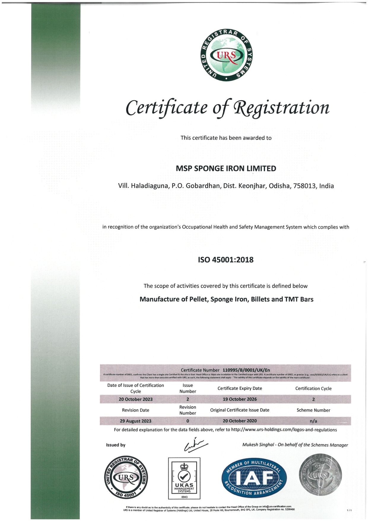 TMT BARS :: MSP SPONGE IRON LIMITED